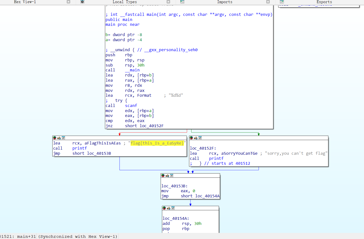 BUUCTF-reverse-easyre1(非常简单的逆向)